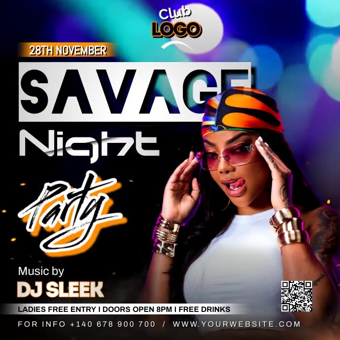 SAVAGE NIGHT PARTY FLYER TEMPLATE POSTER | PosterMyWall