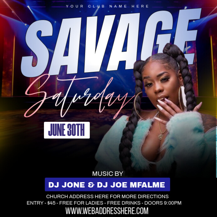 Savage saturday flyer Template | PosterMyWall