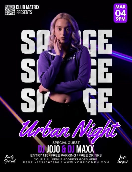 SAVAGE URBAN NIGHT Template | PosterMyWall