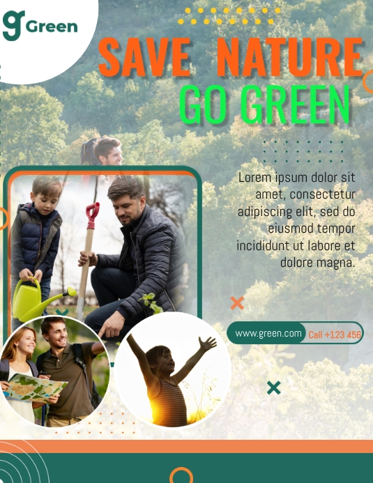 Save Nature Go Green Flyer Template | PosterMyWall
