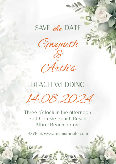 Save The Date A6 Template | PosterMyWall