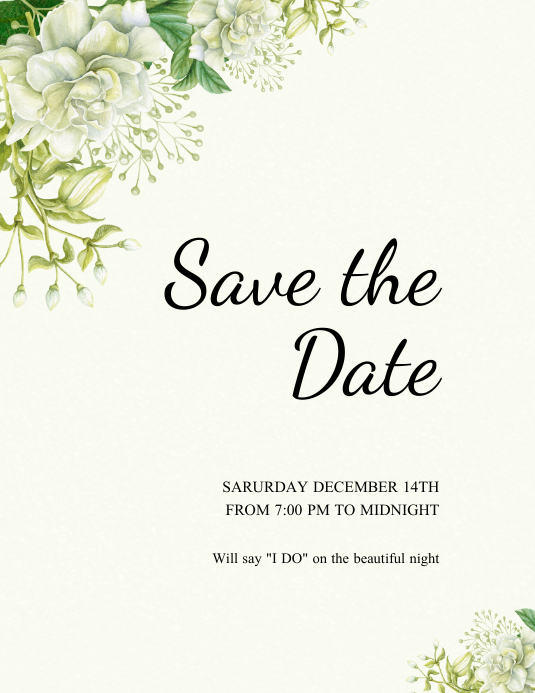 save the date FLYER TEMPLATE | PosterMyWall