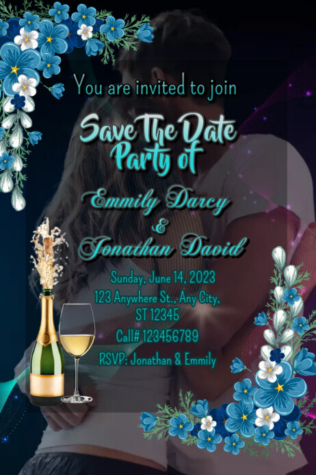 Save the Date Flyers, Wedding Invitation Card Template | PosterMyWall