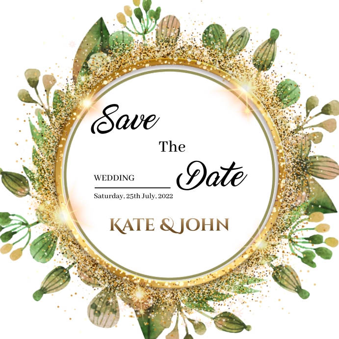 Copy of Save the date gold frame instagram post (1) | PosterMyWall