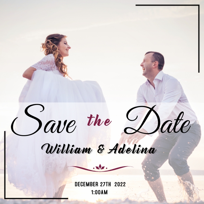 Save the date instagram post template | PosterMyWall