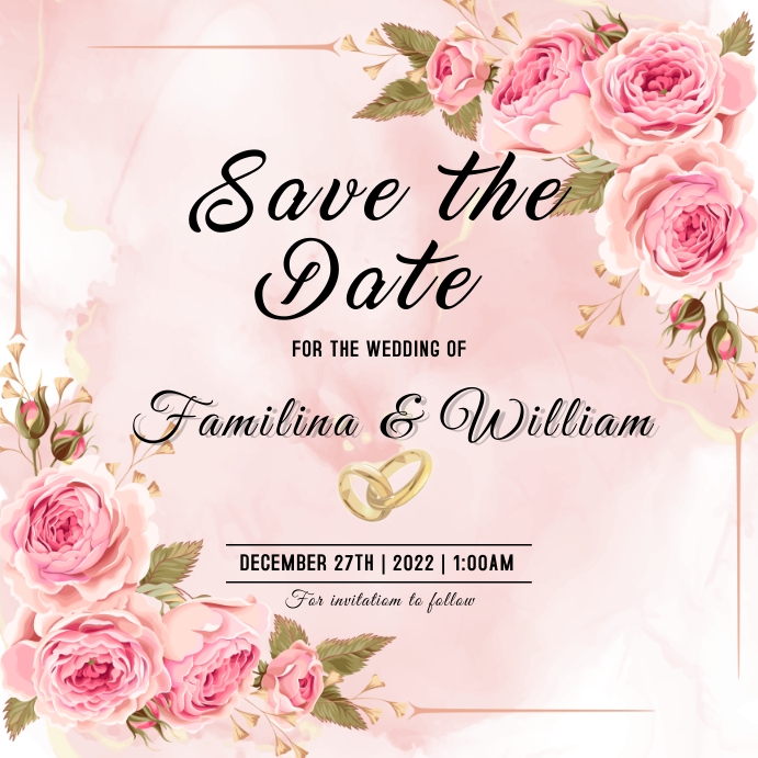 Save the date instagram post template | PosterMyWall