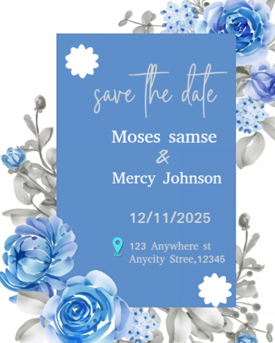 Save the date invitation card design template | PosterMyWall