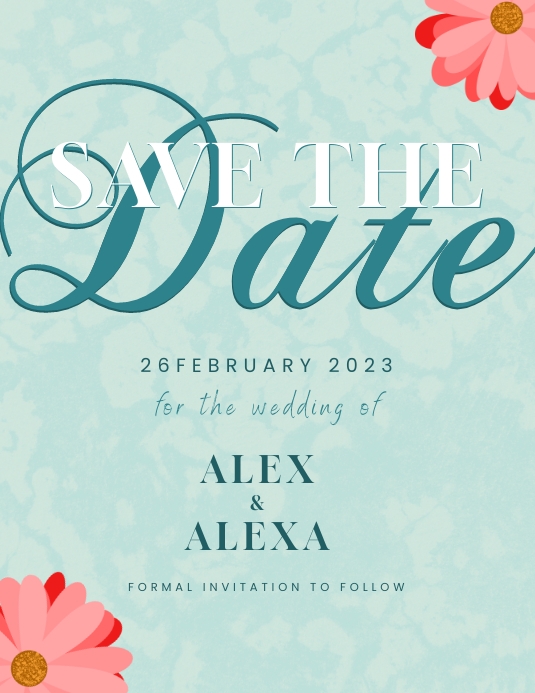 save the date wedding flyer Template | PosterMyWall