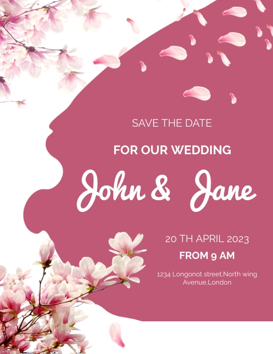 SAVE THE DATE WEDDING FLYER Template | PosterMyWall