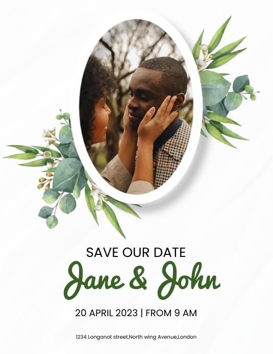 SAVE THE DATE WEDDING FLYER Template | PosterMyWall