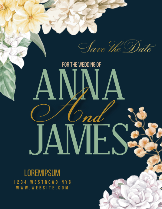 SAVE THE DATE WEDDING FLYER TEMPLATE | PosterMyWall