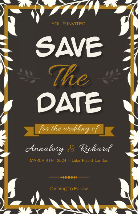save the date wedding invitation card Template | PosterMyWall