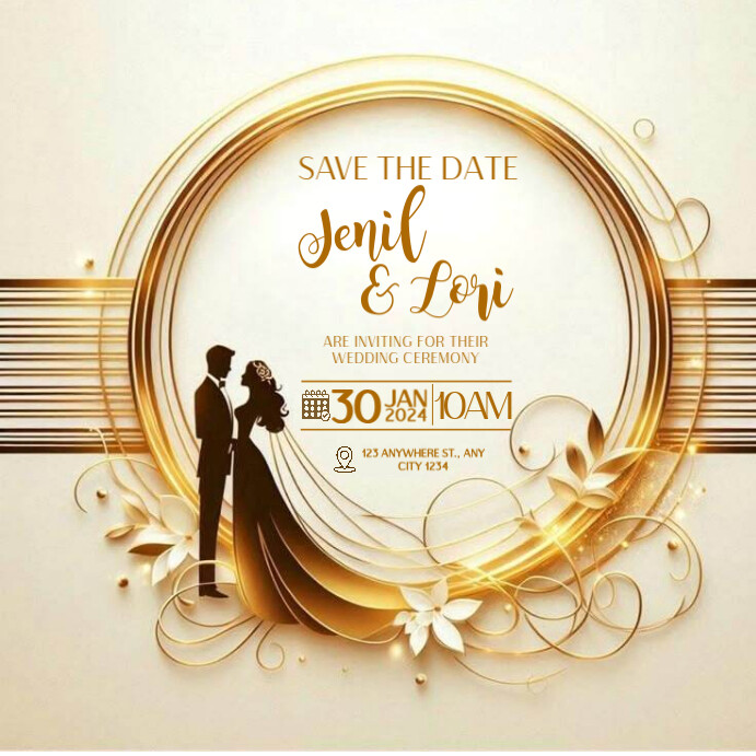 Save The Date Wedding Invitation Template | PosterMyWall
