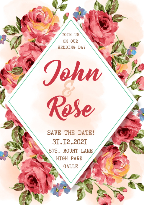 Copy of Save The Date Wedding Invitation Template | PosterMyWall