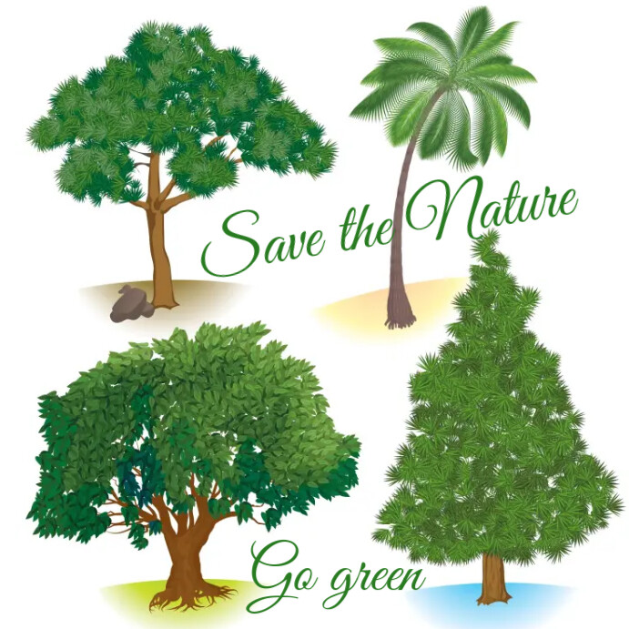 Save the nature go green awareness Instagram Template | PosterMyWall