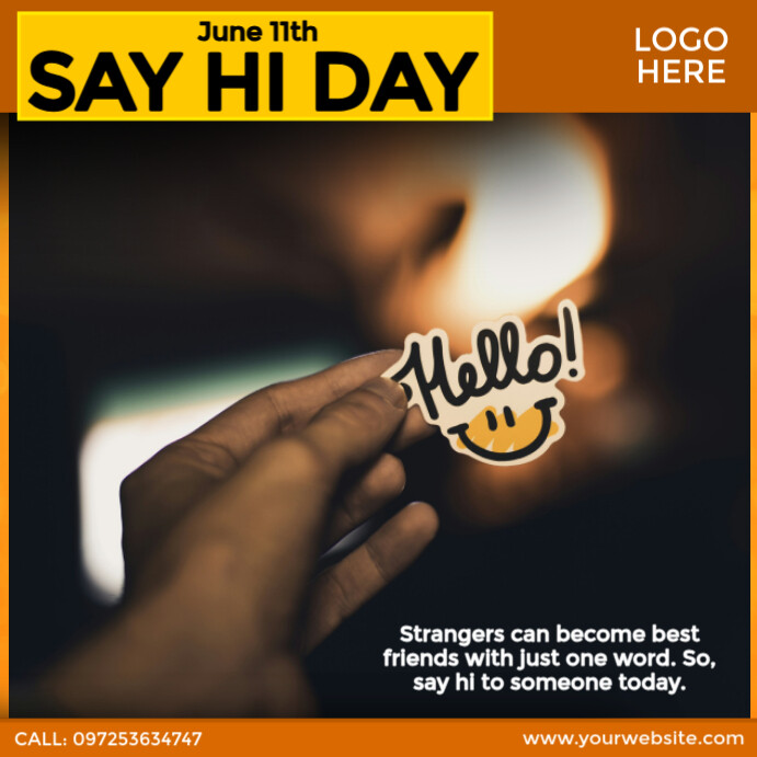 Plantilla de Say Hi Day | PosterMyWall