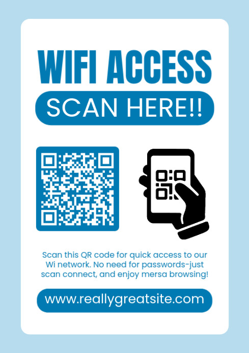 Scan QR code for wifi Template | PosterMyWall