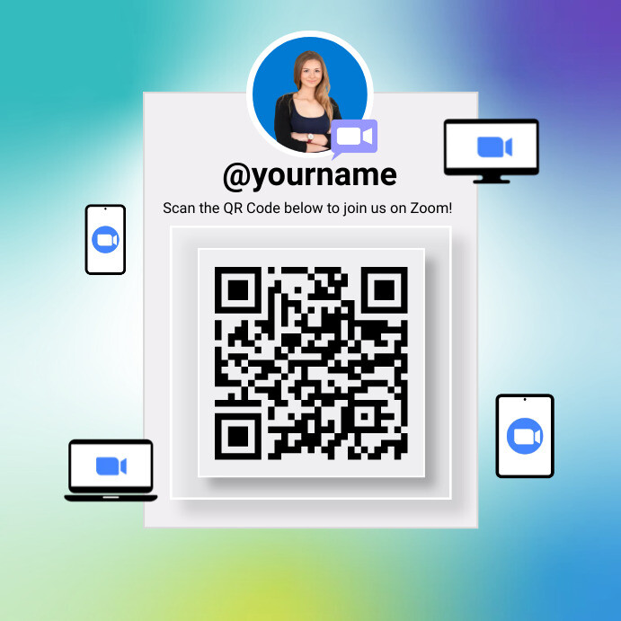 Scan the QR Code below to join us on Zoom! Template | PosterMyWall