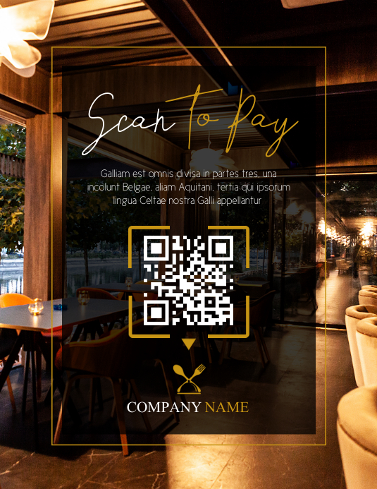 scan to pay flyer template design gold and bl | PosterMyWall
