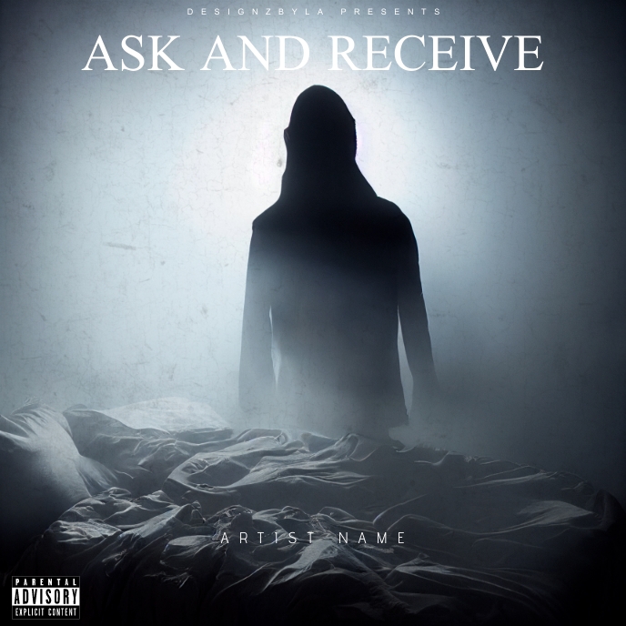 SCARY ghost in bedroom album cover 1.1 Template | PosterMyWall