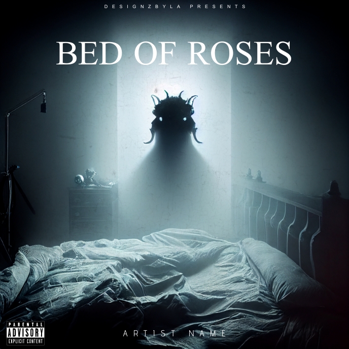 SCARY ghost in bedroom album cover Template | PosterMyWall