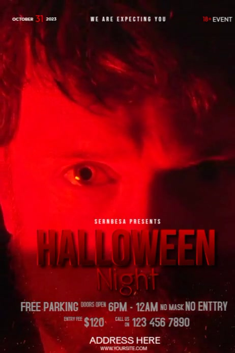 Scary Halloween Video Templat | PosterMyWall