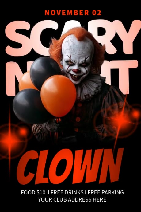 Scary Night Clown Template | PosterMyWall