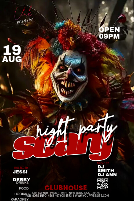 Scary Night Party Video Template | PosterMyWall