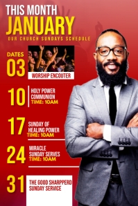 church schedule poster Template | PosterMyWall