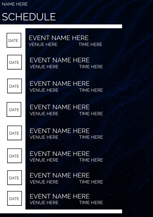 Copy of schedule | PosterMyWall