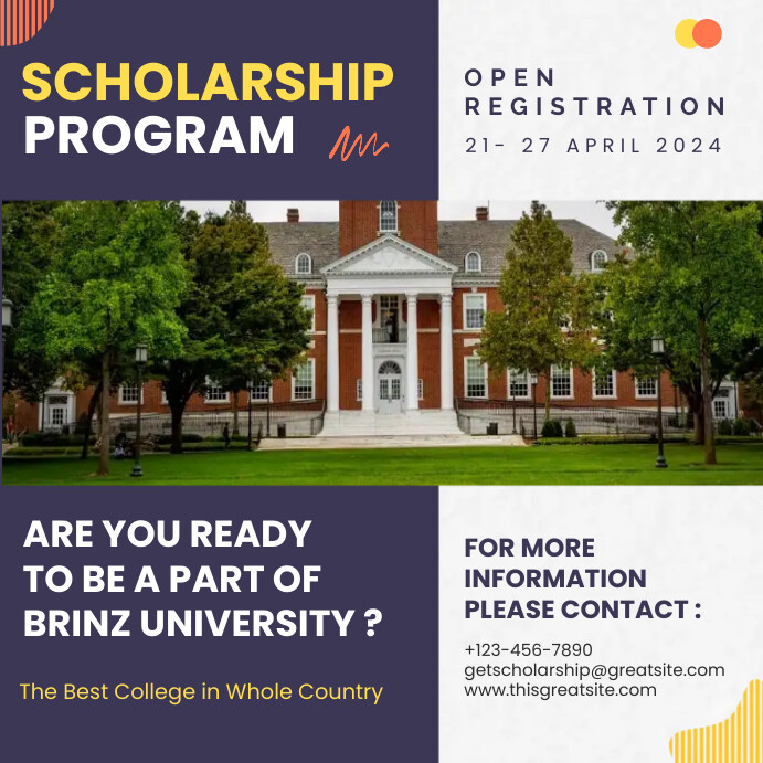 Copy of Scholarship program open registration | PosterMyWall