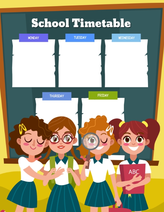 School Academic Timetable Template | PosterMyWall