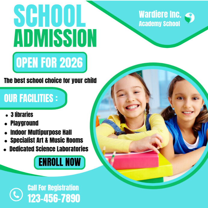 SCHOOL ADDMISSION Template | PosterMyWall