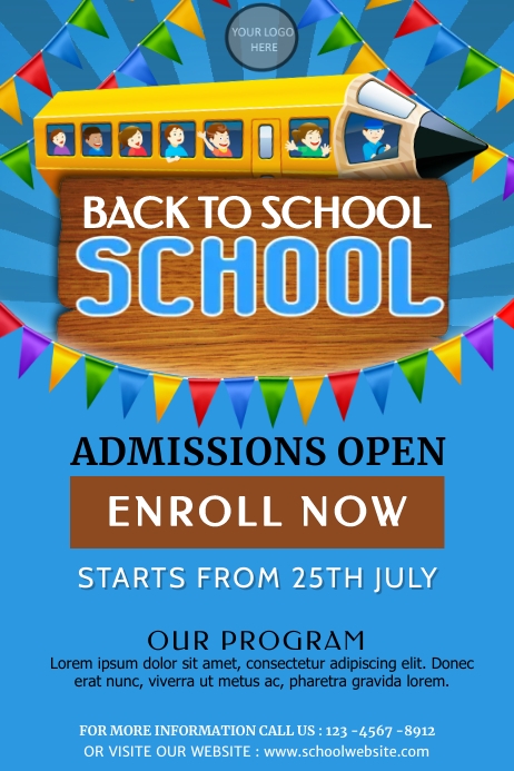 school admission, back to school, school enro Template | PosterMyWall