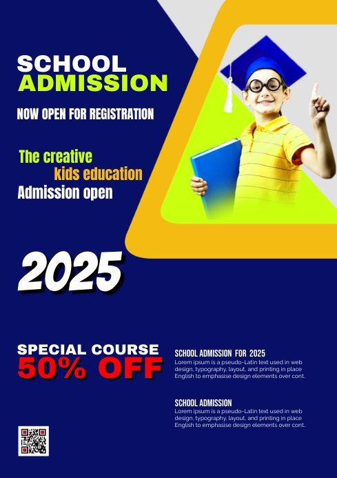 school admission ad flyer design Template | PosterMyWall