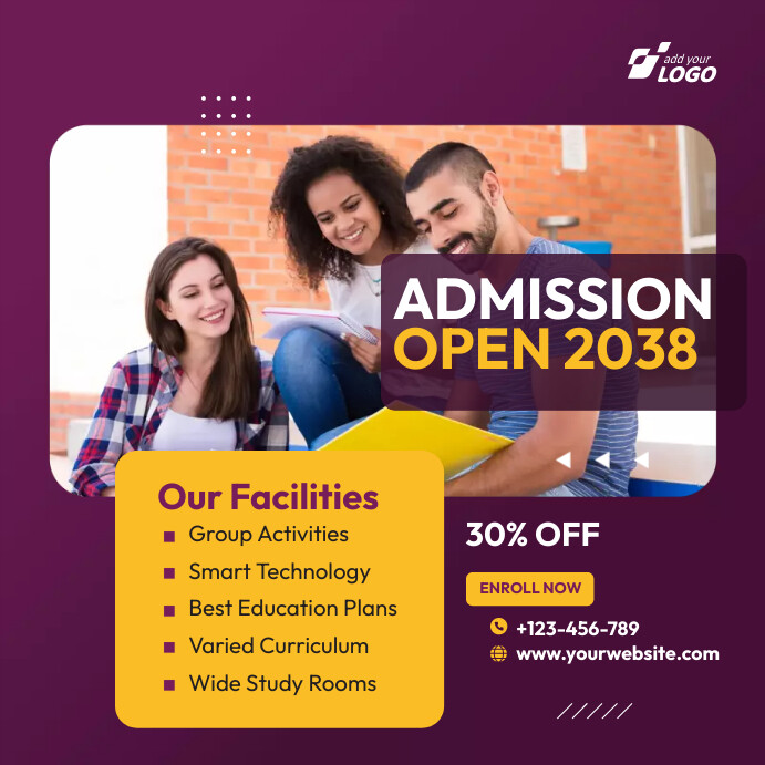 School Admission Ad Template | PosterMyWall