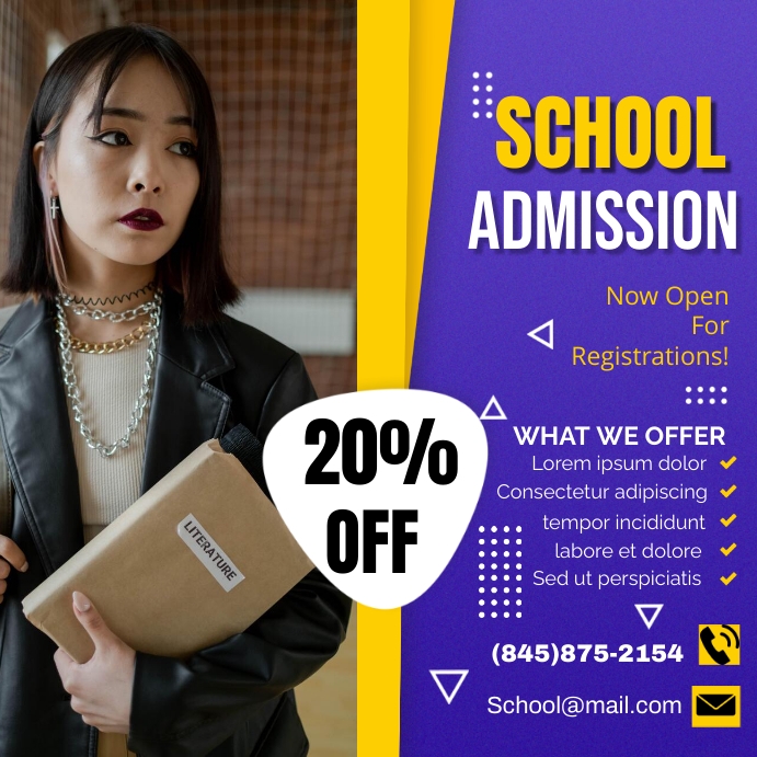 School Admission Ads Template | PosterMyWall