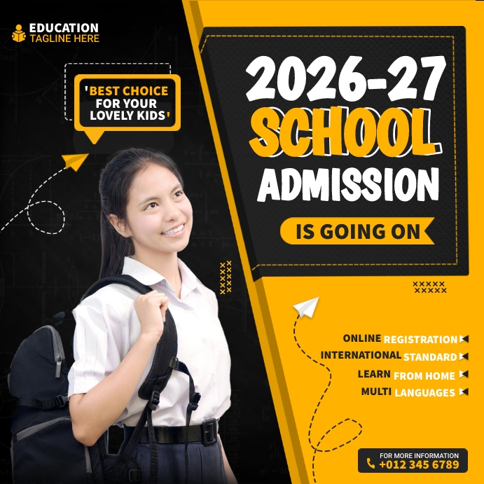 School Admission Ads Template | PosterMyWall