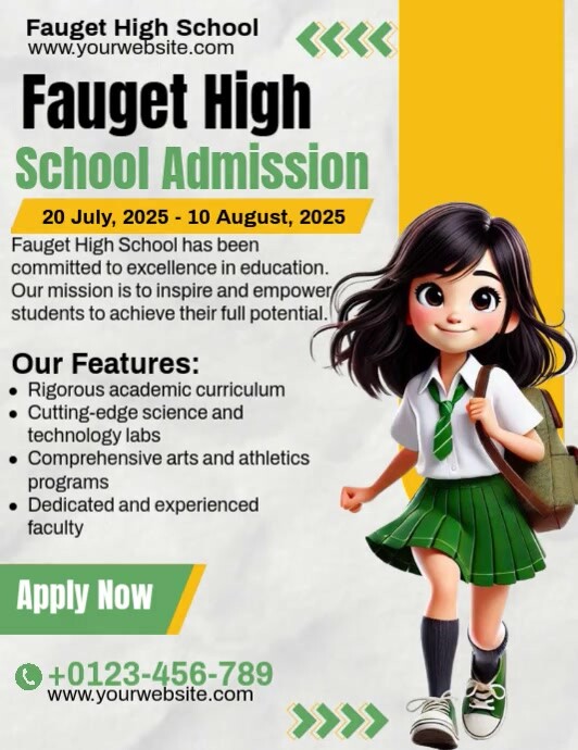 School Admission Ads Template | PosterMyWall