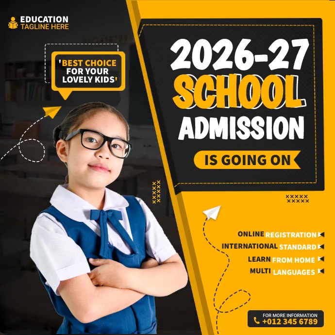 School Admission Ads Template | PosterMyWall