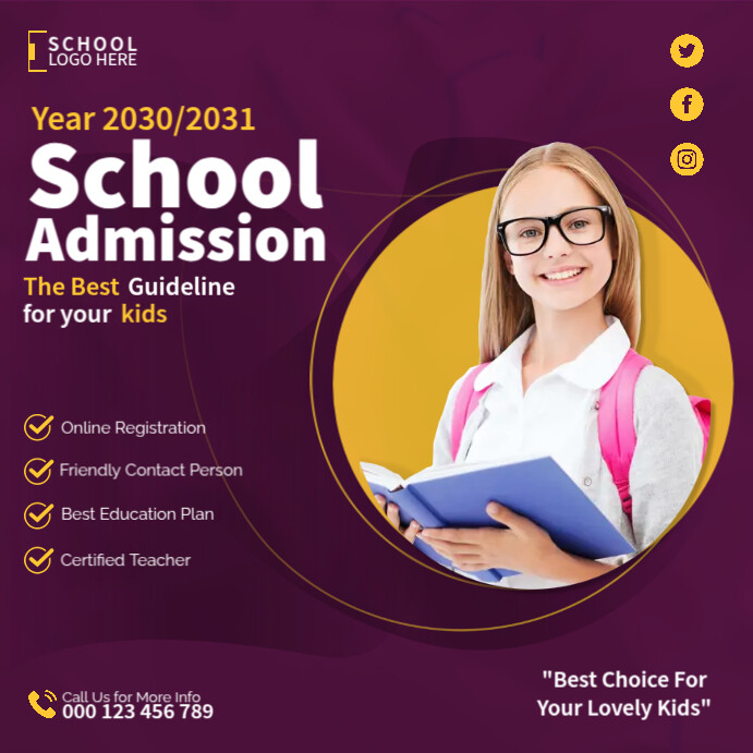 School Admission Ads Template | PosterMyWall