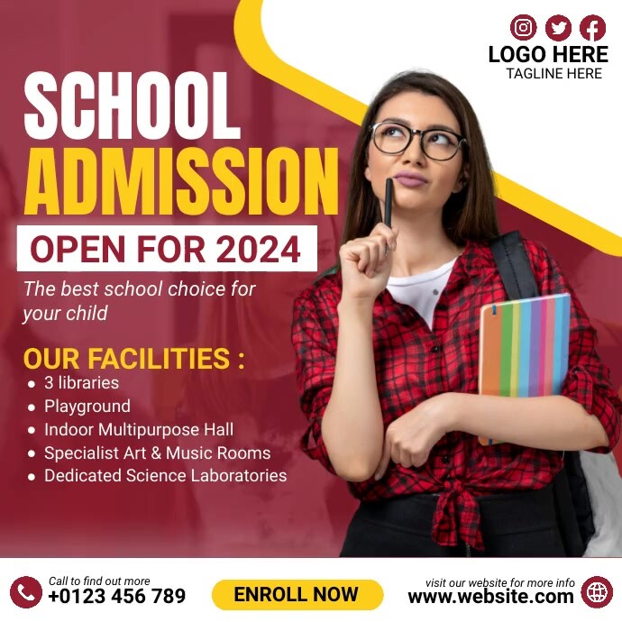 School Admission Ads Template | PosterMyWall