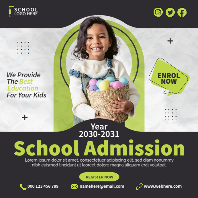 School Admission Ads Template | PosterMyWall