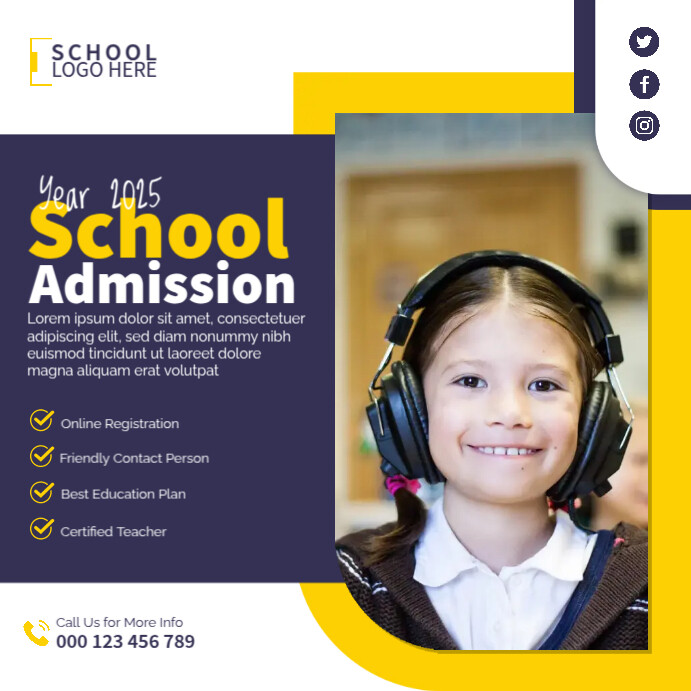 School Admission Ads Template | PosterMyWall