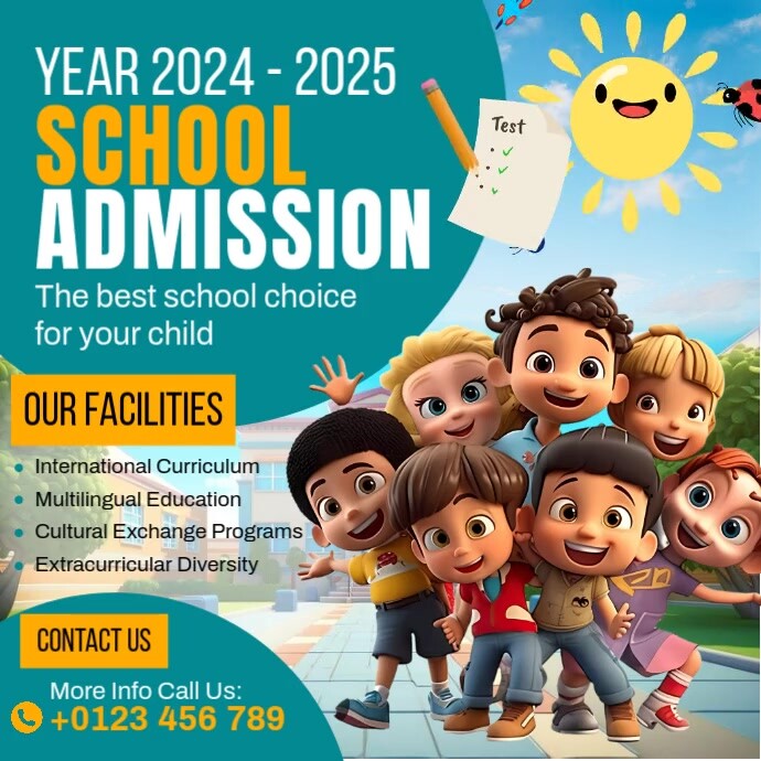 School Admission Ads Template | PosterMyWall