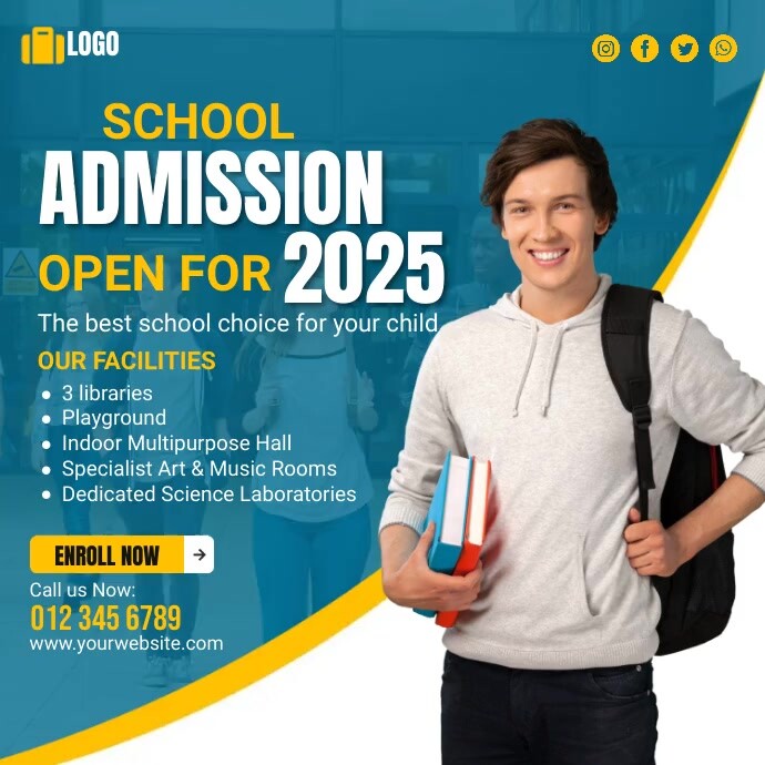 School Admission Ads Template | PosterMyWall
