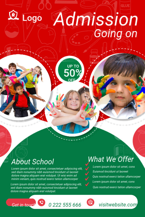 School Admission Banner Template | PosterMyWall