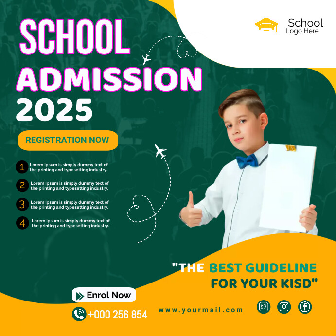 School Admission Template | PosterMyWall