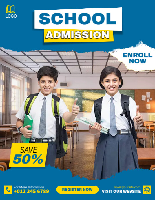 School Admission Template | PosterMyWall
