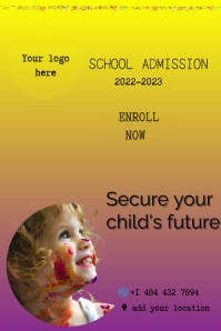School admission enrollment poster template | PosterMyWall